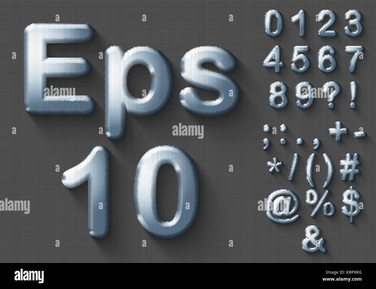 Set of chrome 3D Numbers and Symbols Stock Vector Image & Art - Alamy