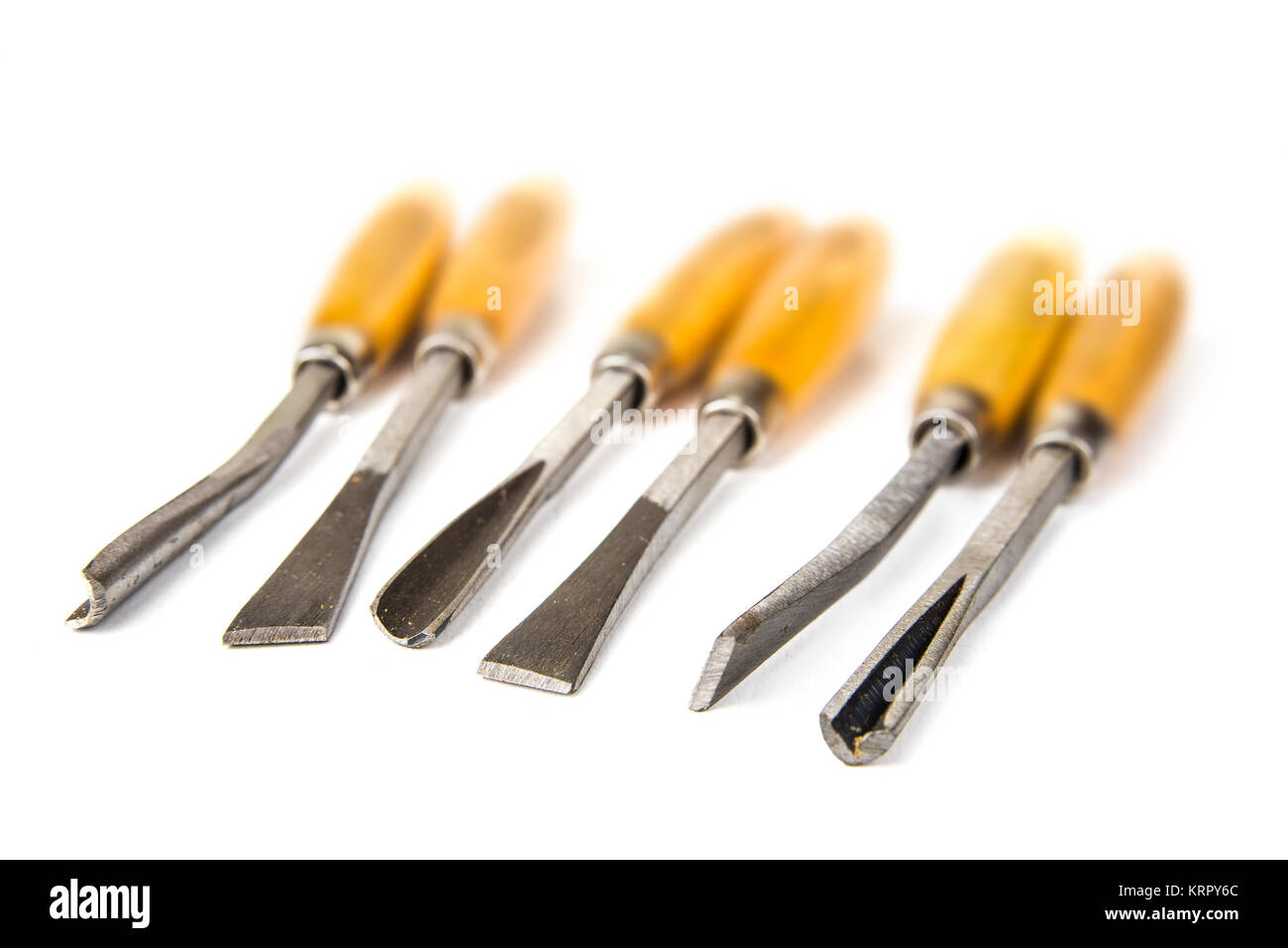 Set of wood chisel on the white background Stock Photo - Alamy