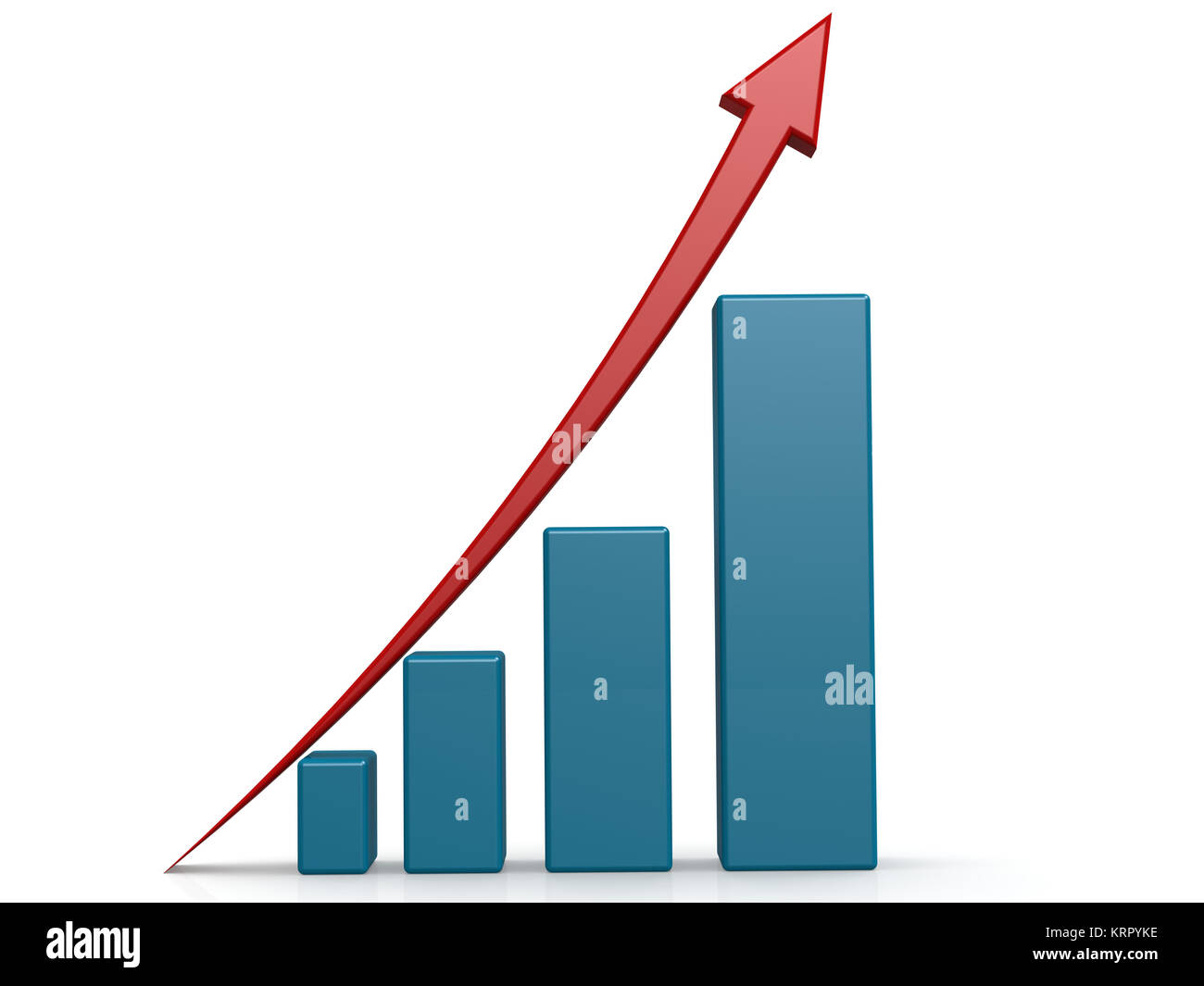 Upward graph with blue bar Stock Photo - Alamy