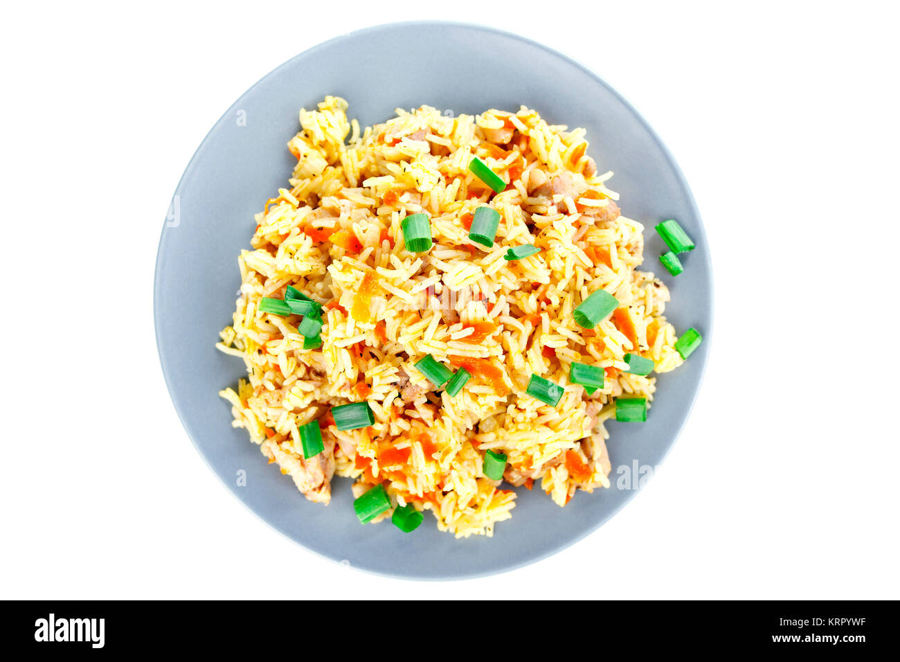 Pulav pilaf fried rice with meat Stock Photo - Alamy