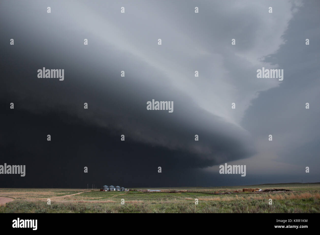 A massive supercell on the high plains of eastern Colorado Stock Photo ...