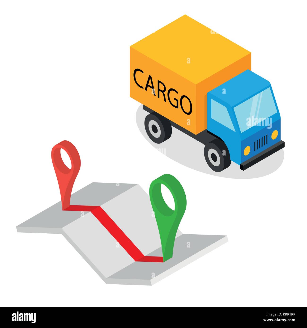 Yellow cargo car on Stock Vector Images - Alamy