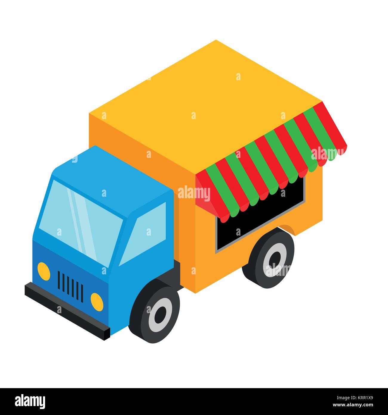 Isometric food van - illustration on white background Stock Vector ...