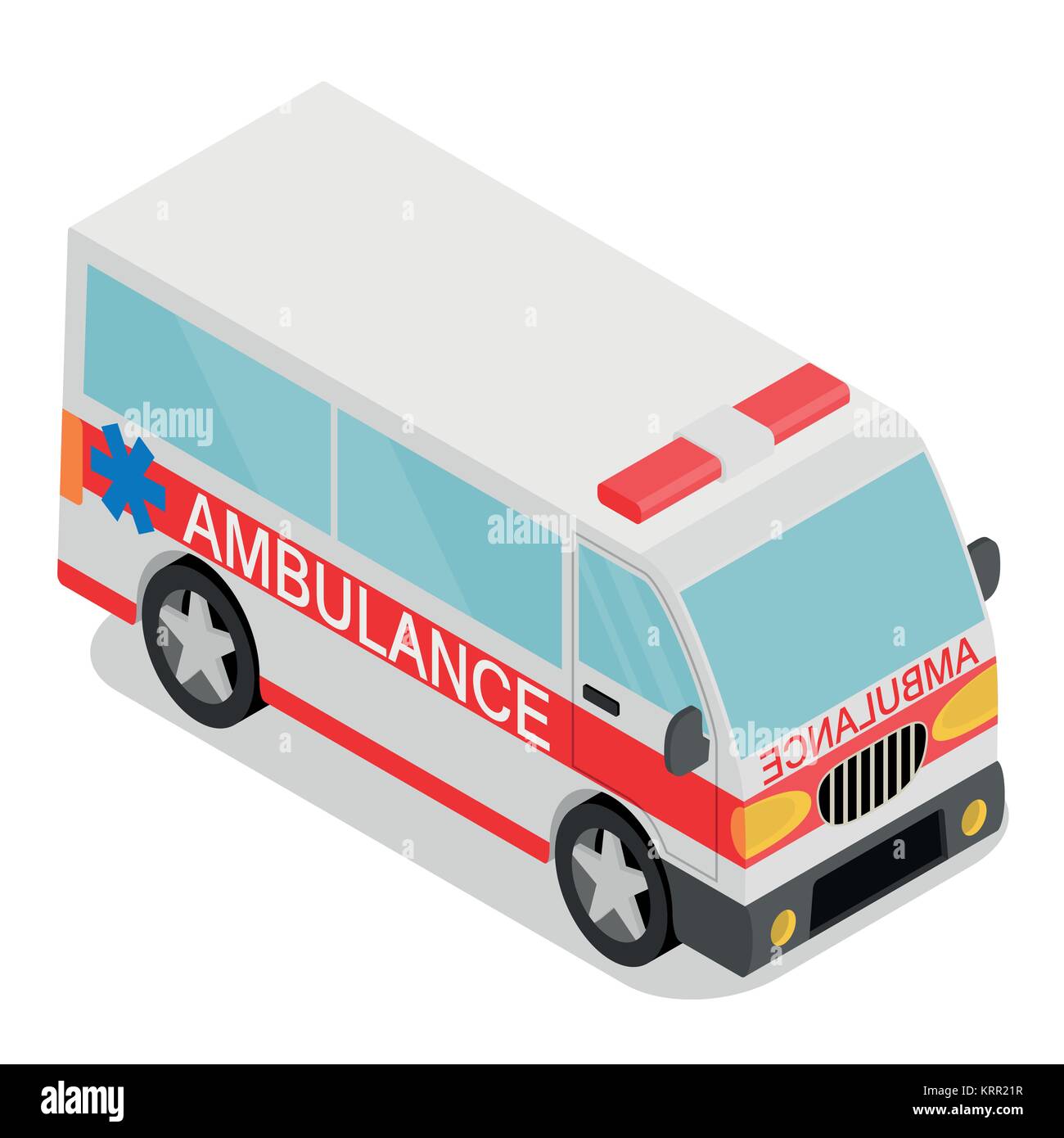 Vector illustration of ambulance car. Isometric view of transport Stock ...
