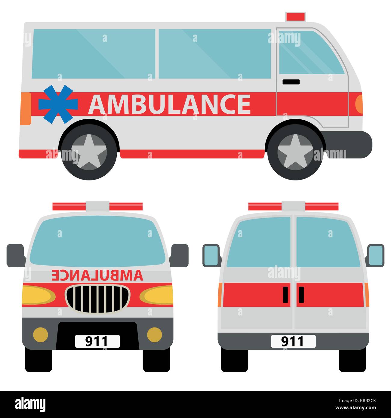 Ambulance car. Vector illustration isolated on white background Stock ...