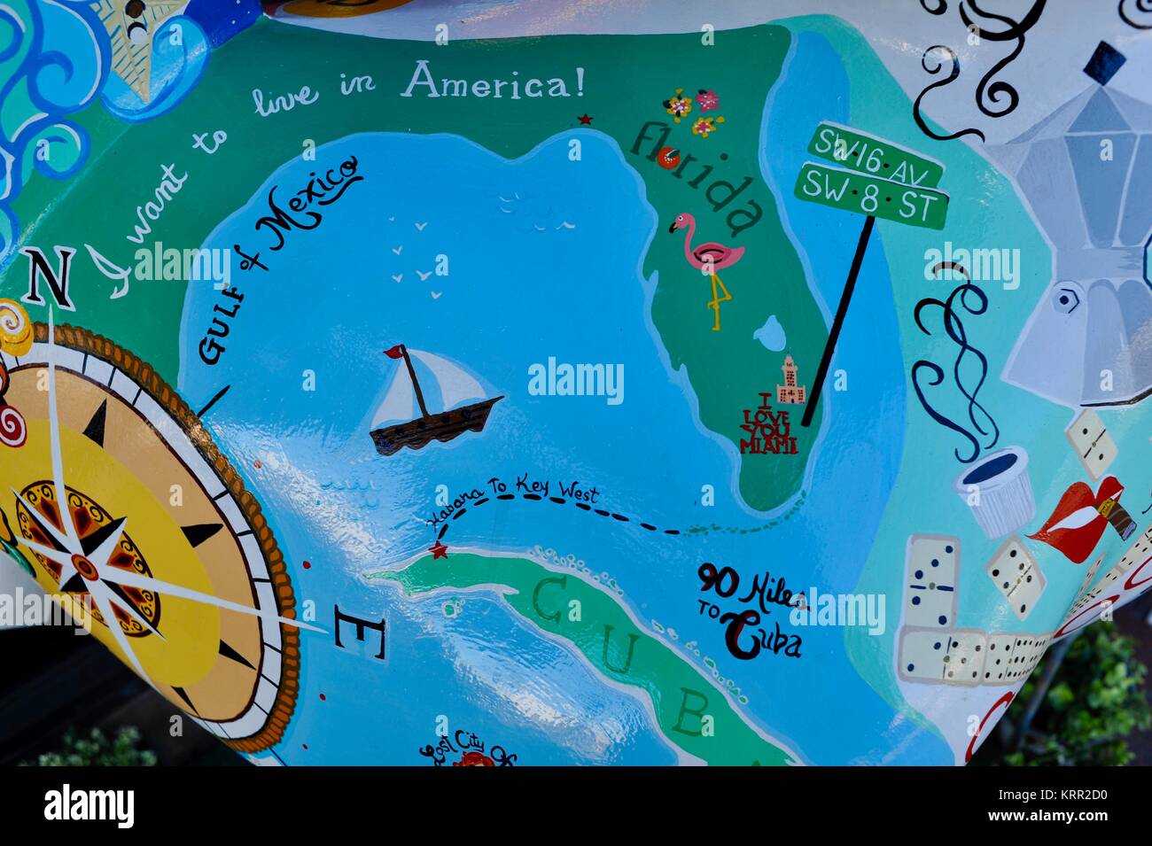 Map of cuba and florida High Resolution Stock Photography and Images ...