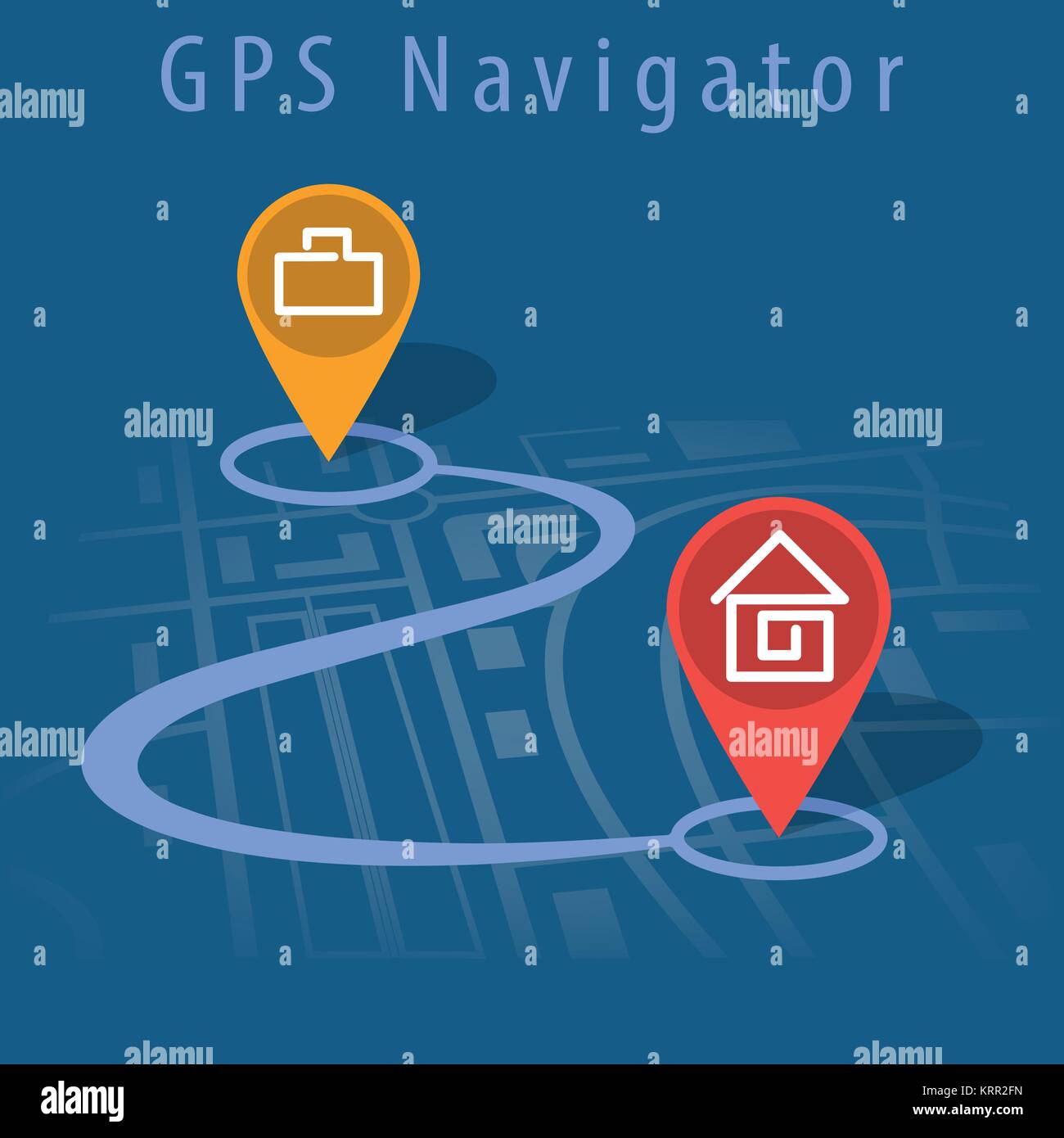 GPS navigation system - vector abstract illustration on blue background ...