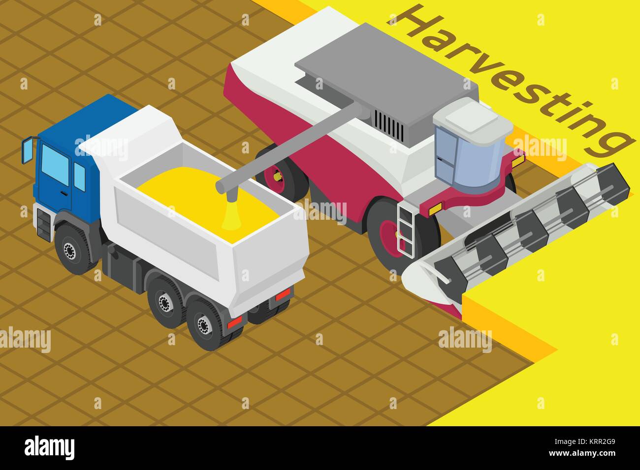 Combine harvester in summer Stock Vector Images - Alamy