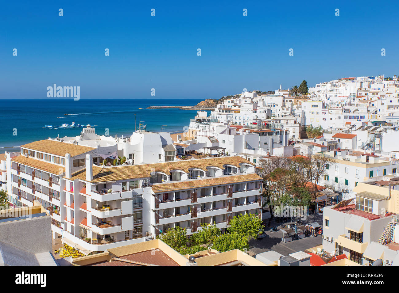 City Albufeira in Portugal with buildings at coast Stock Photo - Alamy