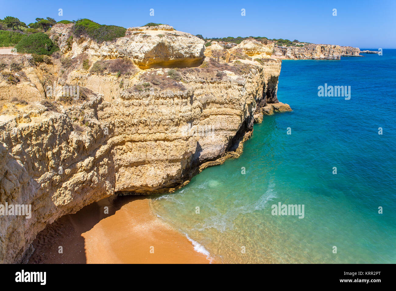 Rocky mountains with blue sea at coast in portugal Stock Photo - Alamy