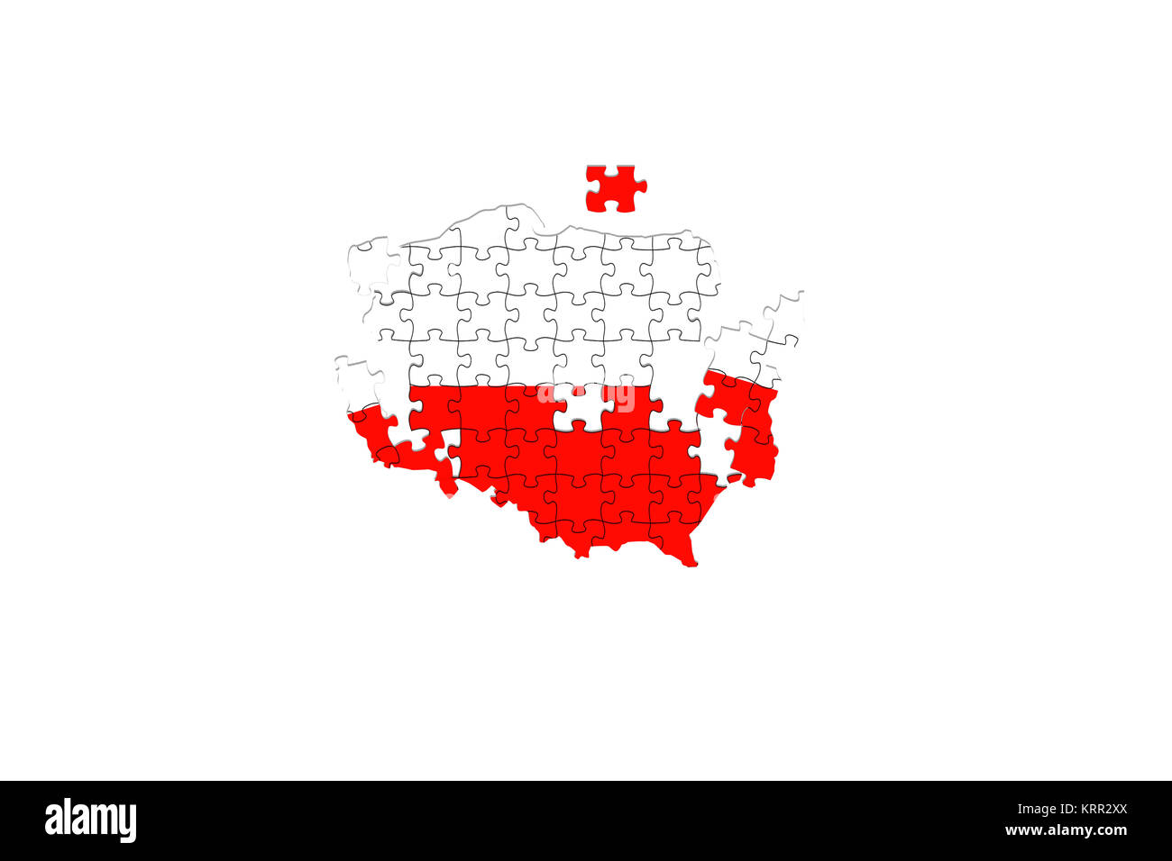 Poland falling apart puzzle on white background Stock Photo - Alamy