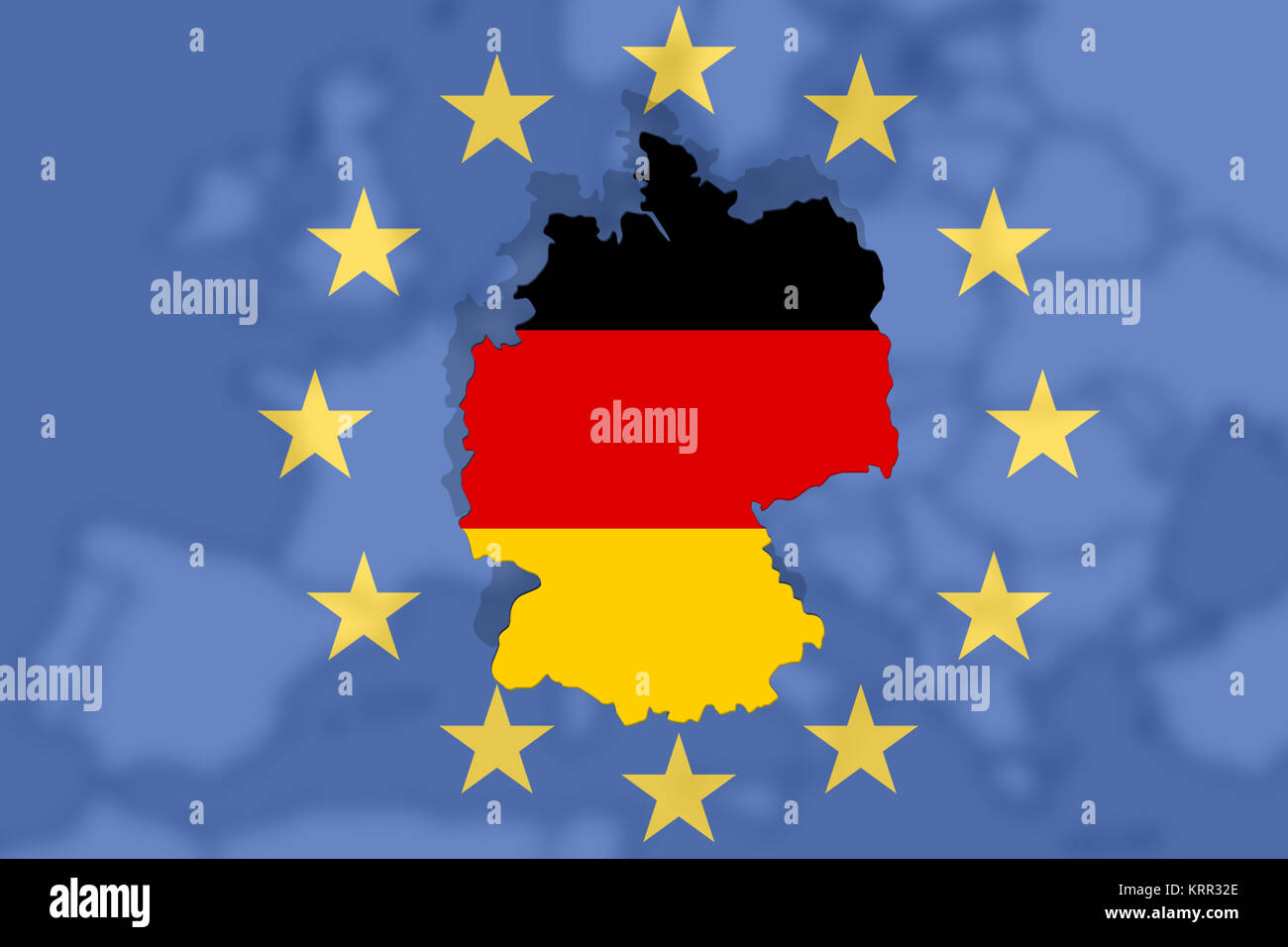 European country Germany with natiolan flag on Europe background and ...