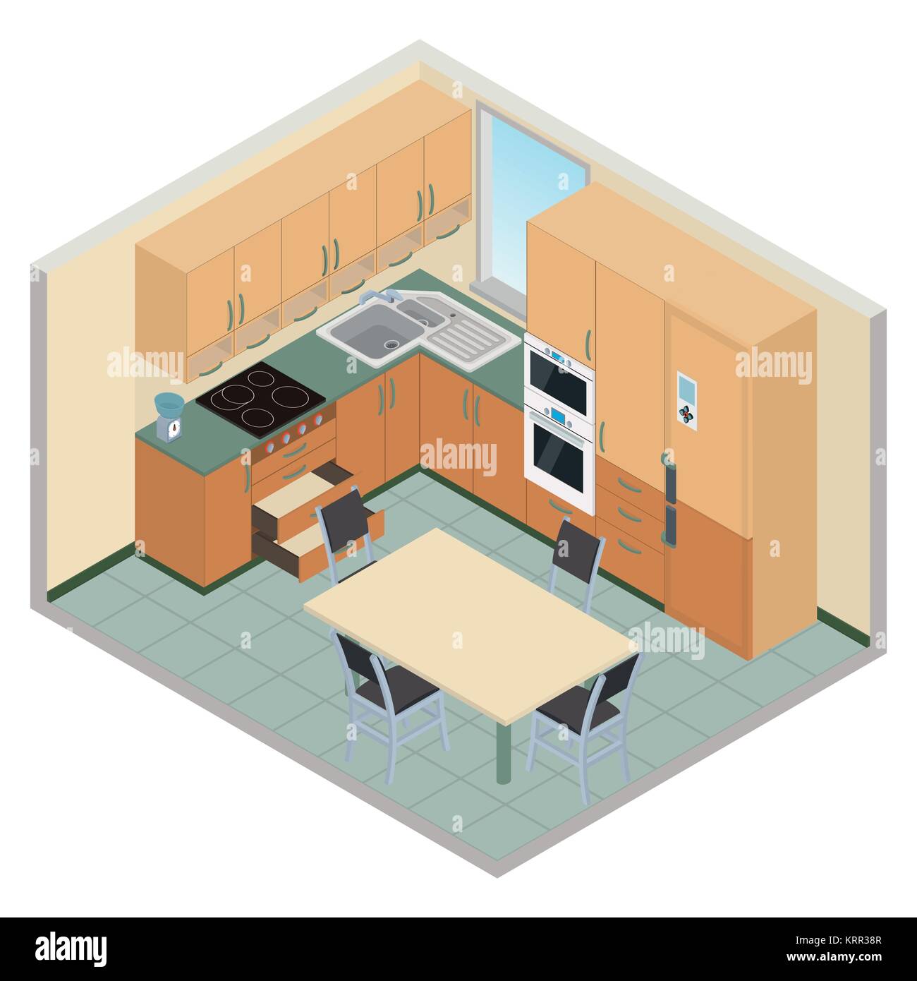 House cutaway isometric interior hi-res stock photography and images ...