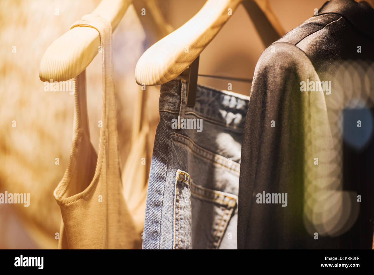 Women clothes on racks in a store in London Stock Photo - Alamy
