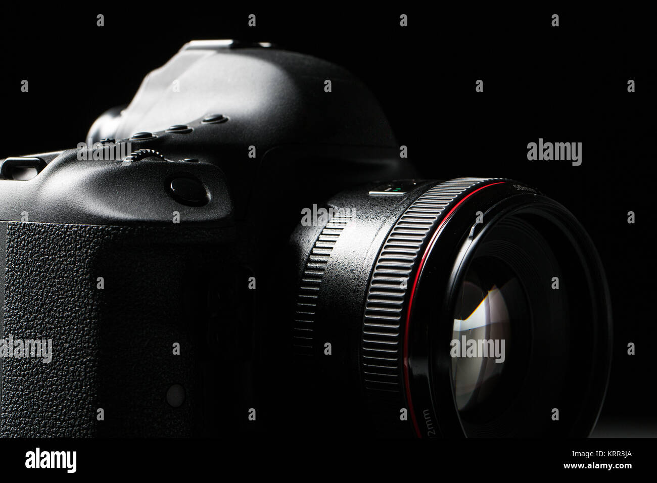 Professional modern DSLR camera low key stock photo/image - Modern DSLR ...