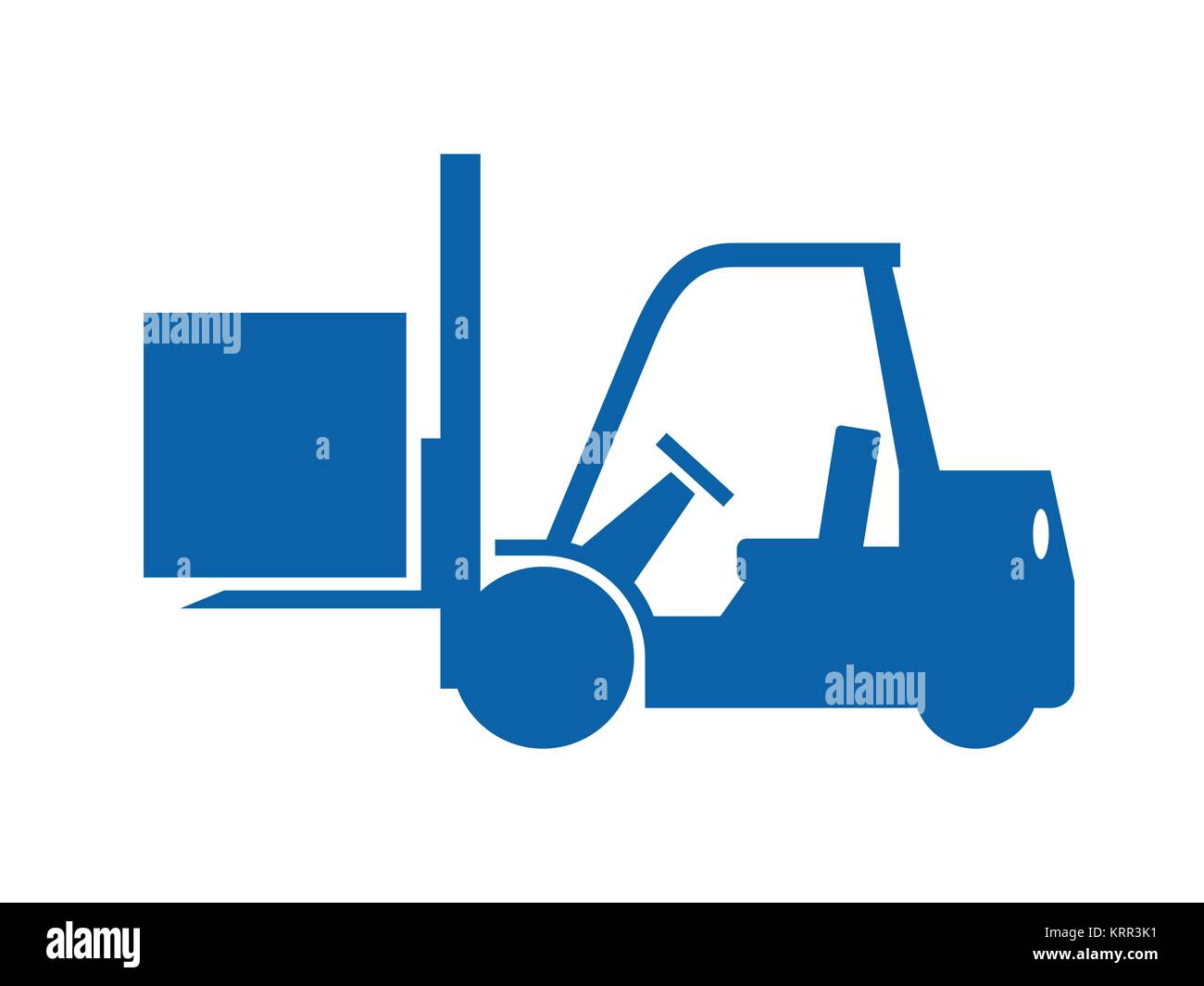Forklift truck with pallet goods - vector monochrome icon Stock Vector ...