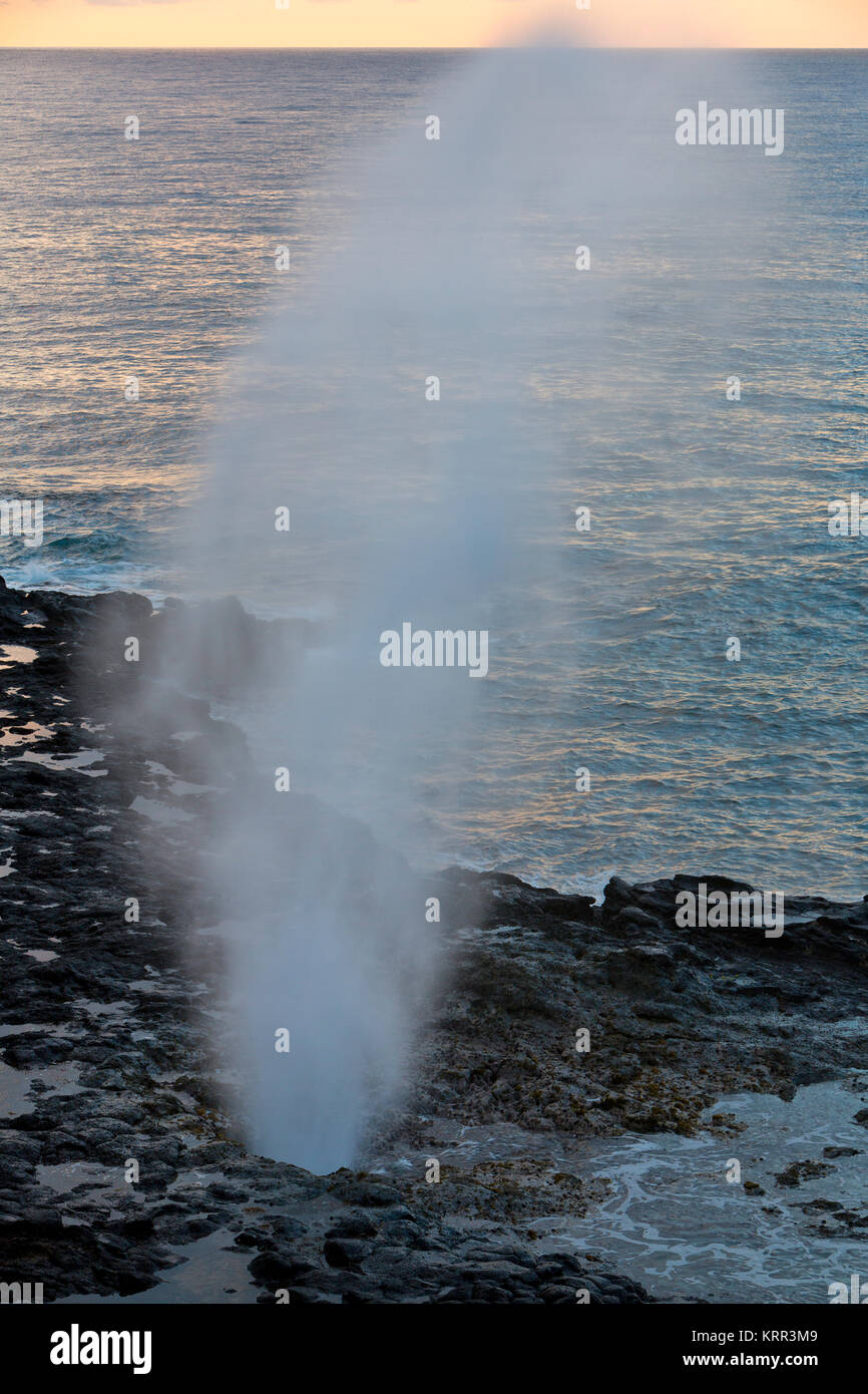 The Spouting Horn along Kauai's coast of Hawaii. USA Stock Photo - Alamy