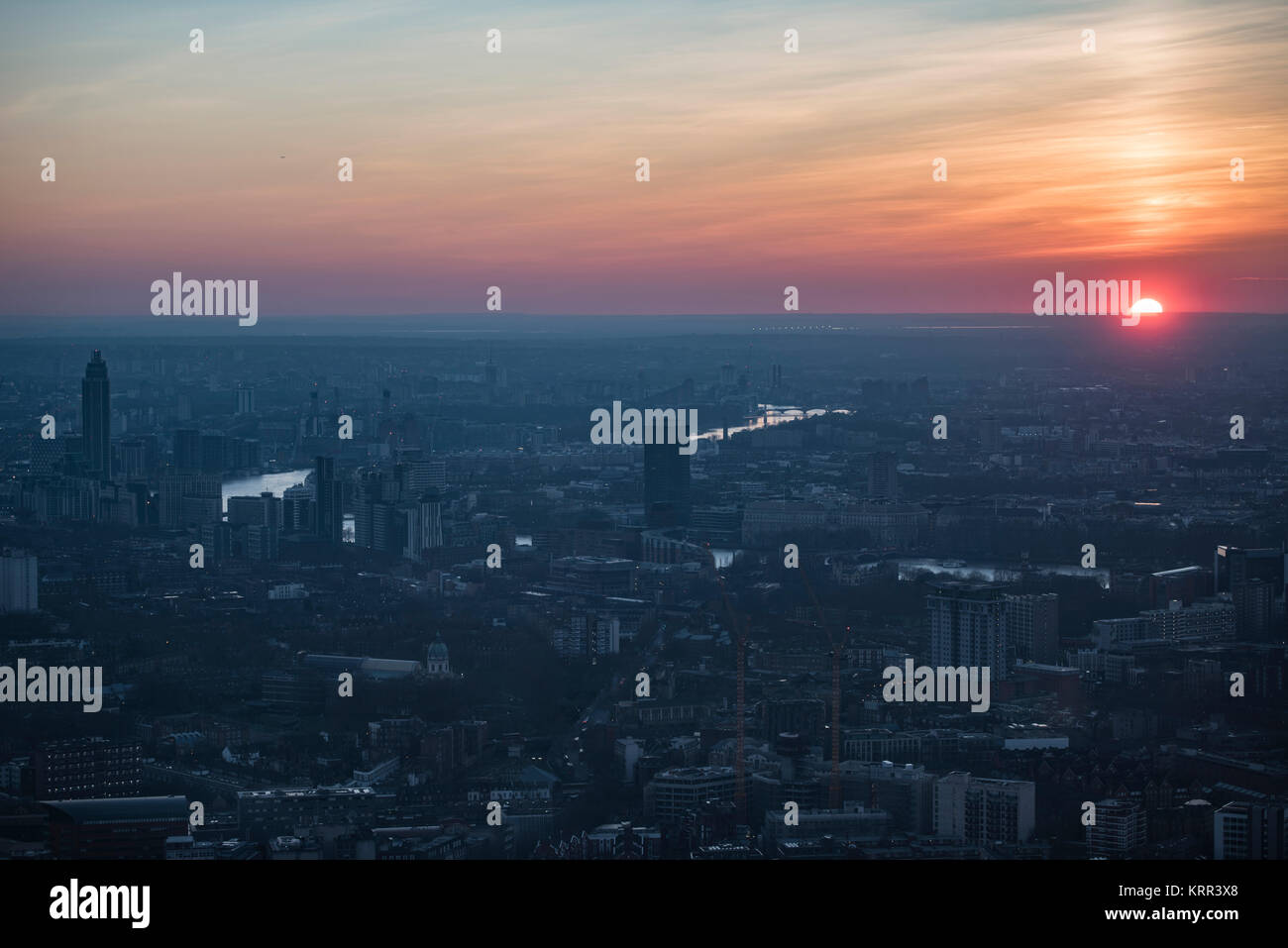 London aerial scene at sunset Stock Photo - Alamy