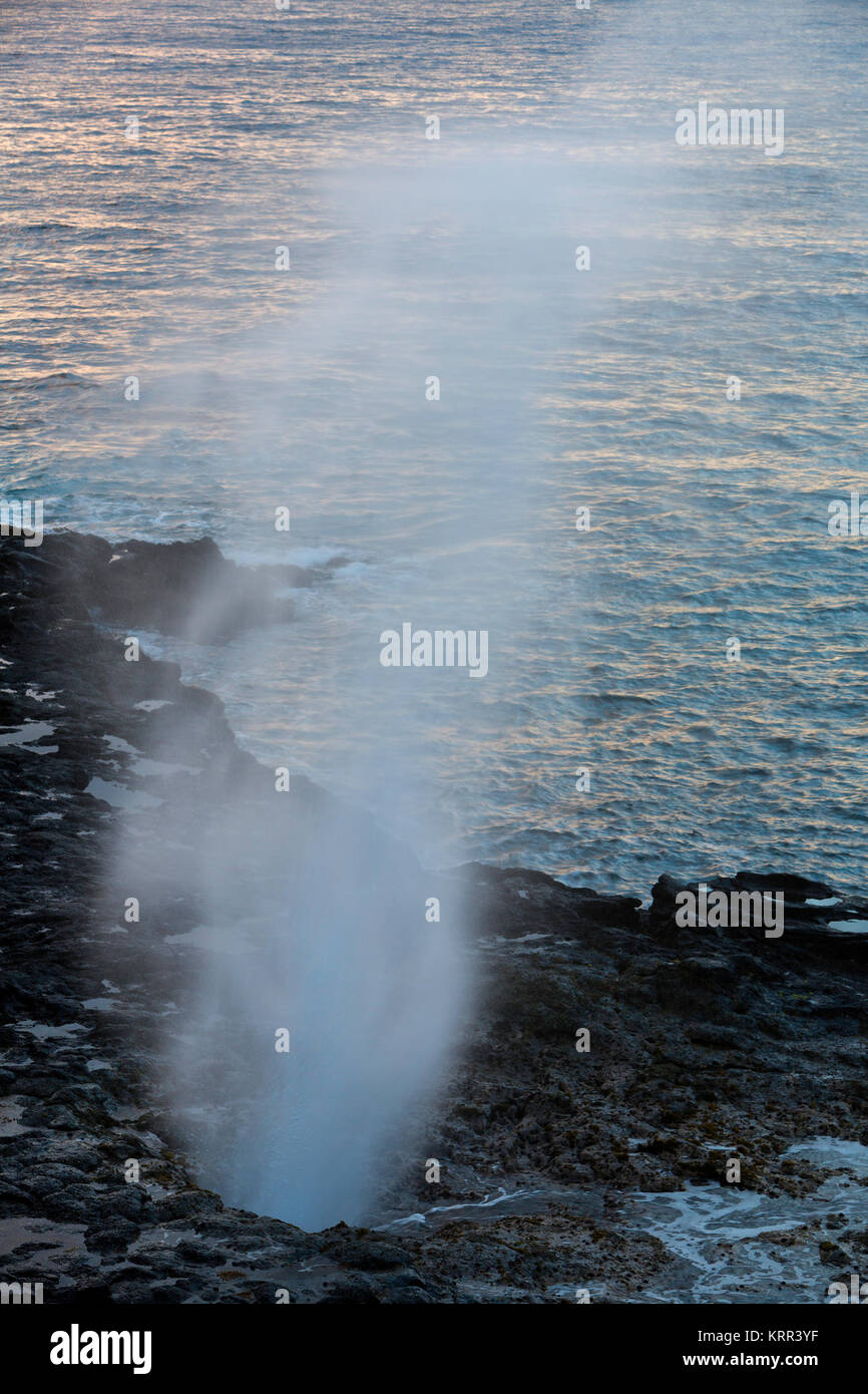 The Spouting Horn along Kauai's coast of Hawaii. USA Stock Photo - Alamy