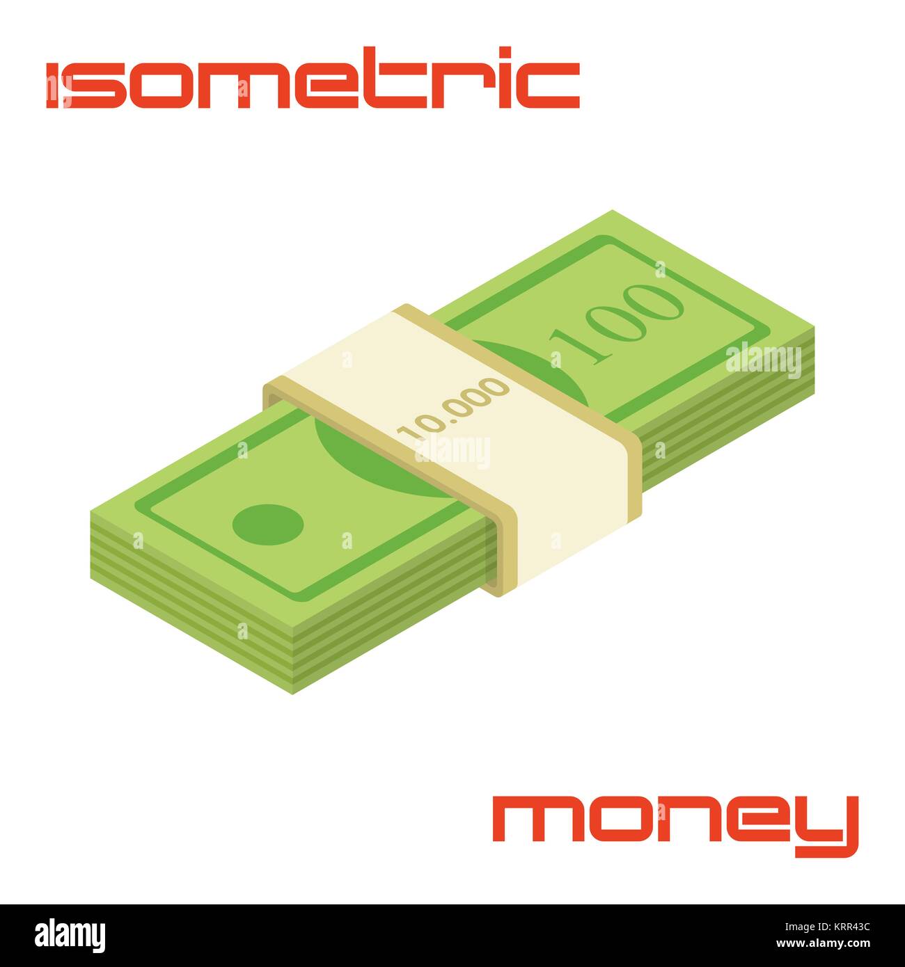 Bundle of cash. Hundreds of dollars - vector isometric illustration ...