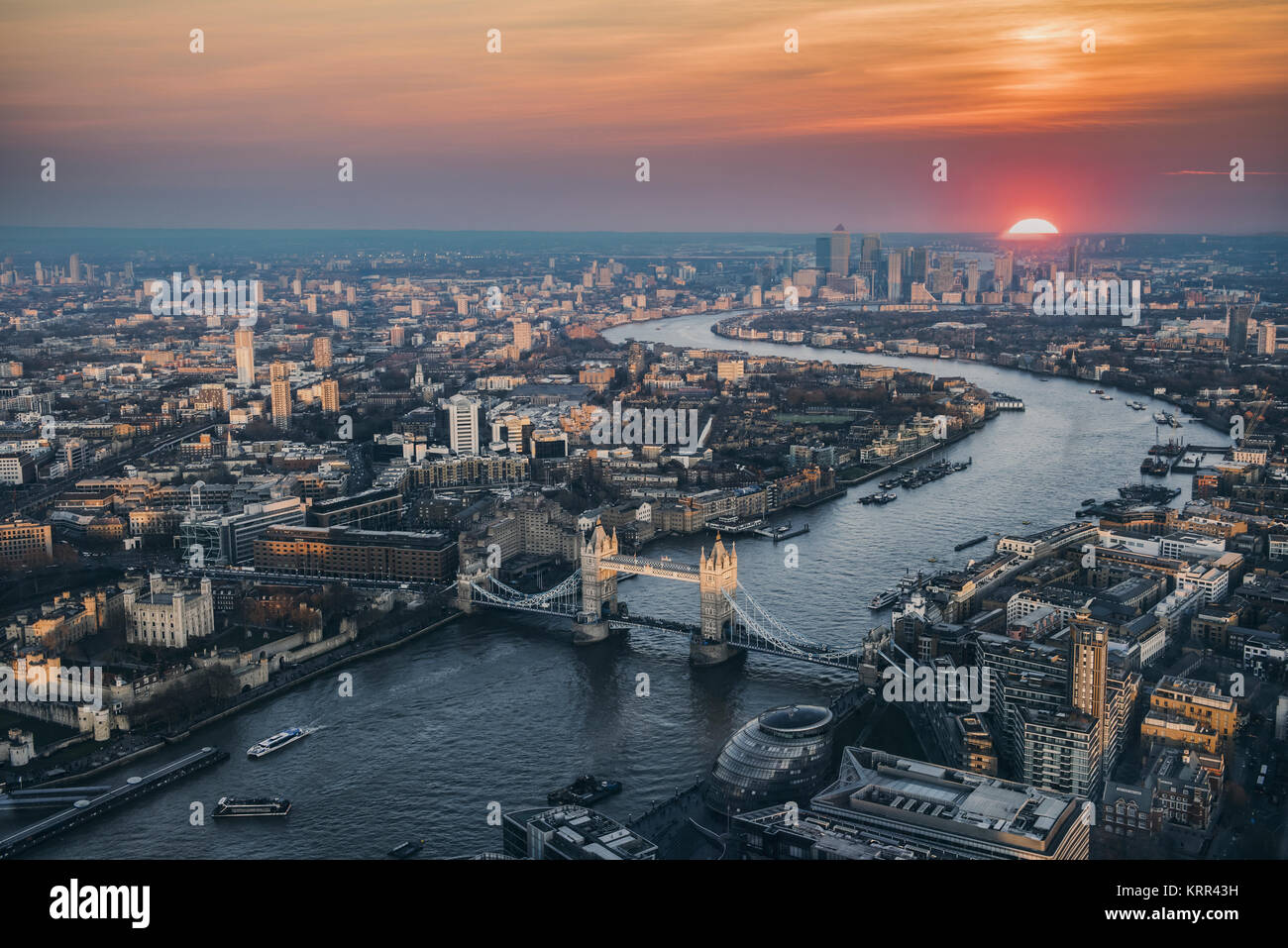 London view at sunset Stock Photo - Alamy