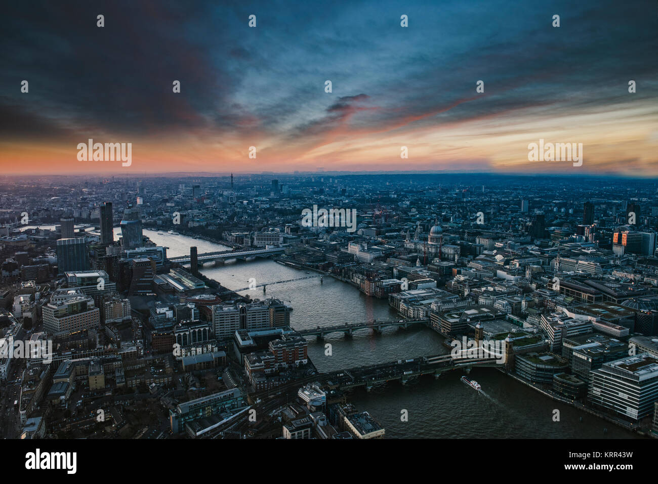 London view at sunset Stock Photo - Alamy