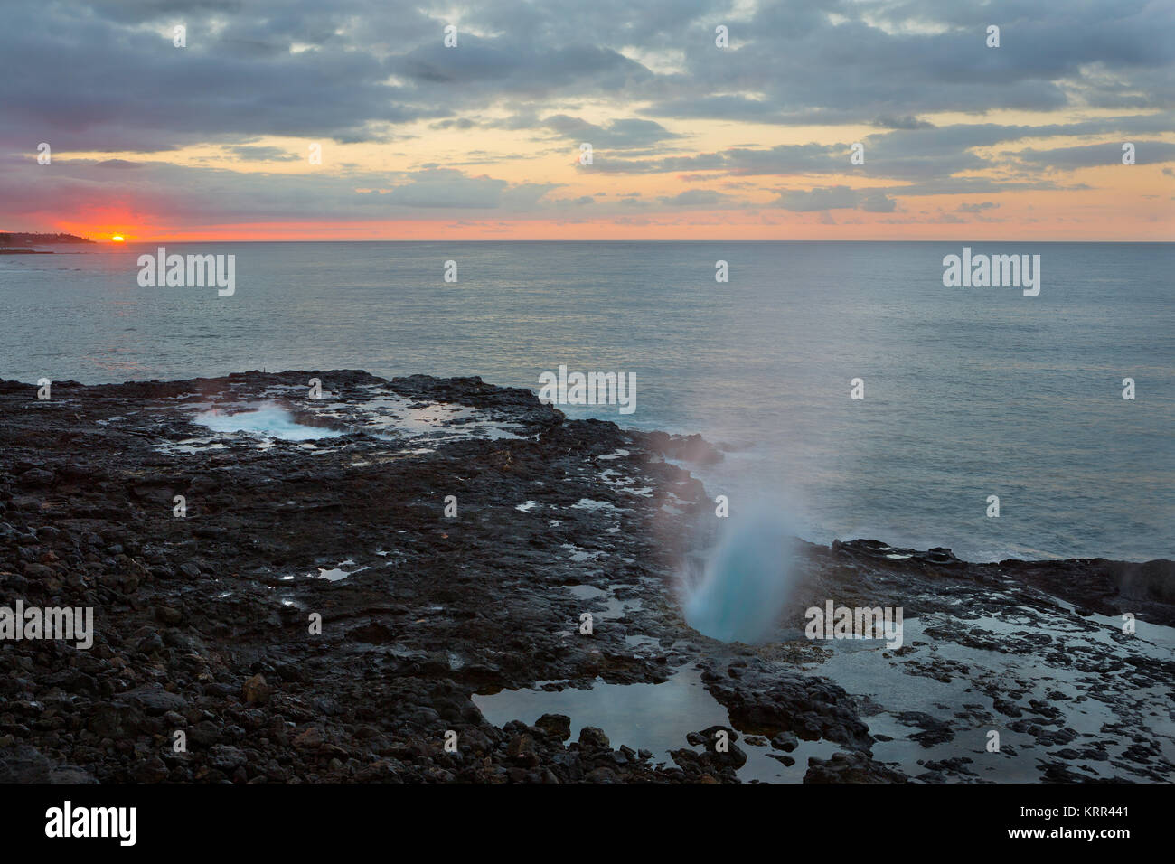 The Spouting Horn along Kauai's coast of Hawaii. USA Stock Photo - Alamy