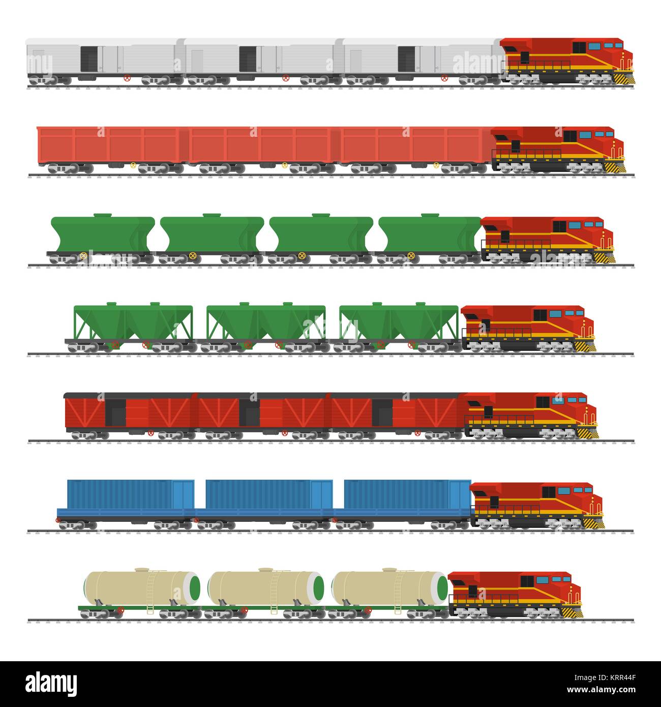 Essential trains collection freight railway Stock Vector Images - Alamy