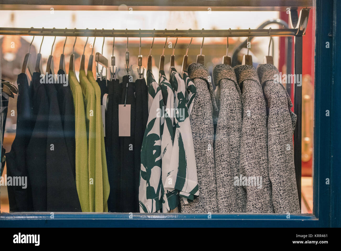 Fancy clothing in a women fashion boutique in London Stock Photo - Alamy