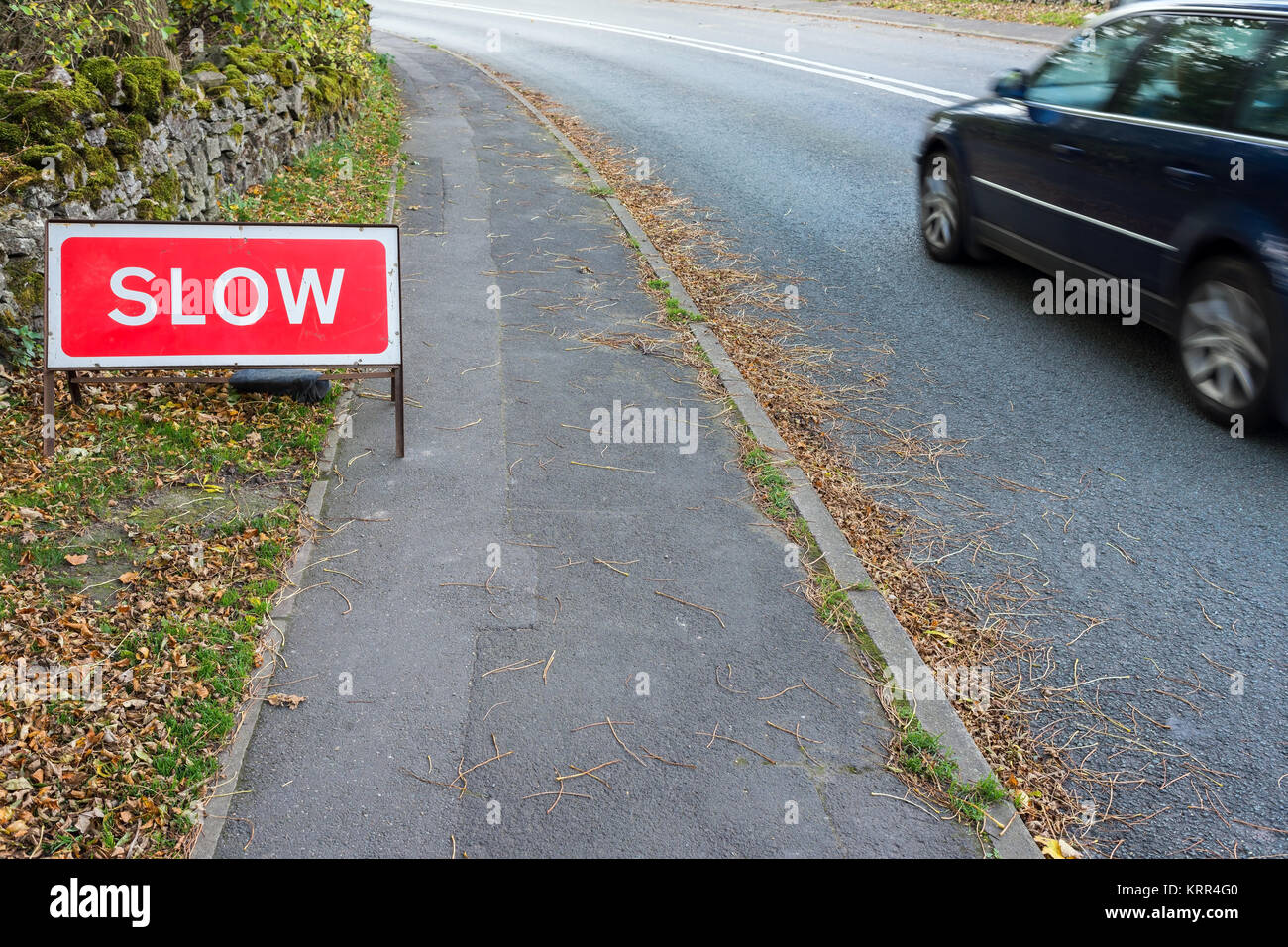 Slow down car Stock Photo - Alamy