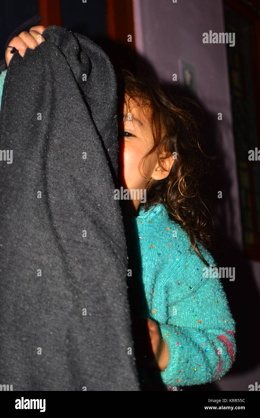 Child Enjoying the Cold Stock Photo - Alamy