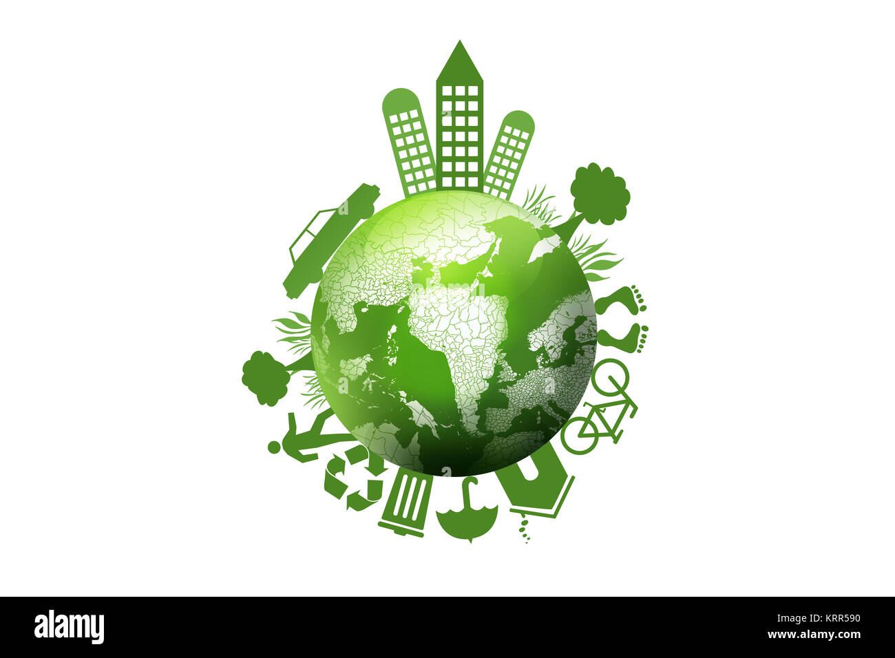 Green global village environmental concept Stock Photo - Alamy