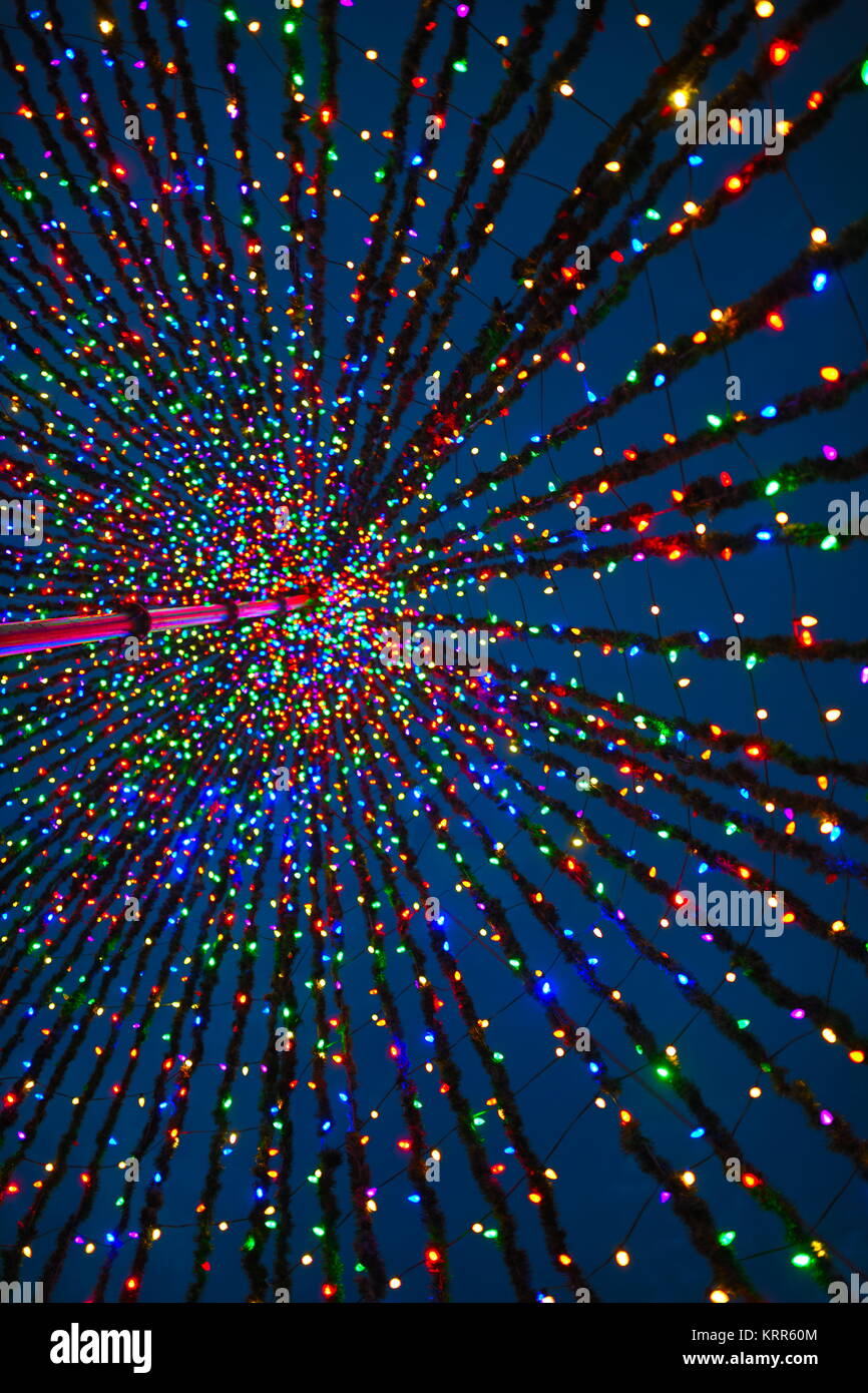 Night Sky Seen Through Christmas Tree Lights Stock Photo - Alamy