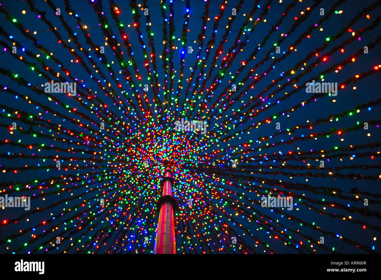 Night Sky Seen Through Christmas Tree Lights Stock Photo - Alamy
