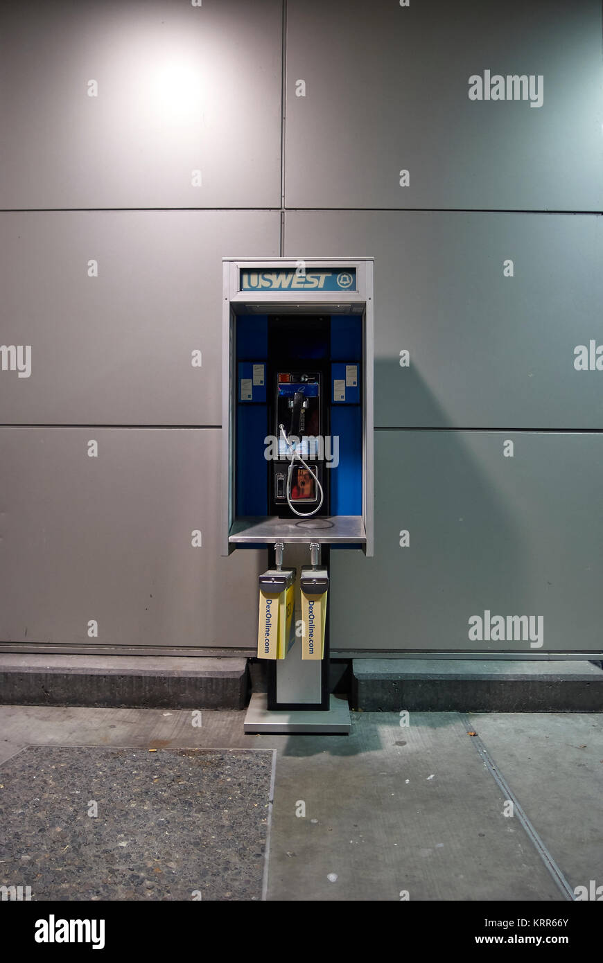 single phone booth in seattle, washington state Stock Photo - Alamy