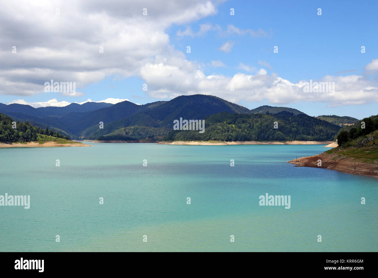 Zaovine lake on Tara mountain landscape summer season Stock Photo - Alamy