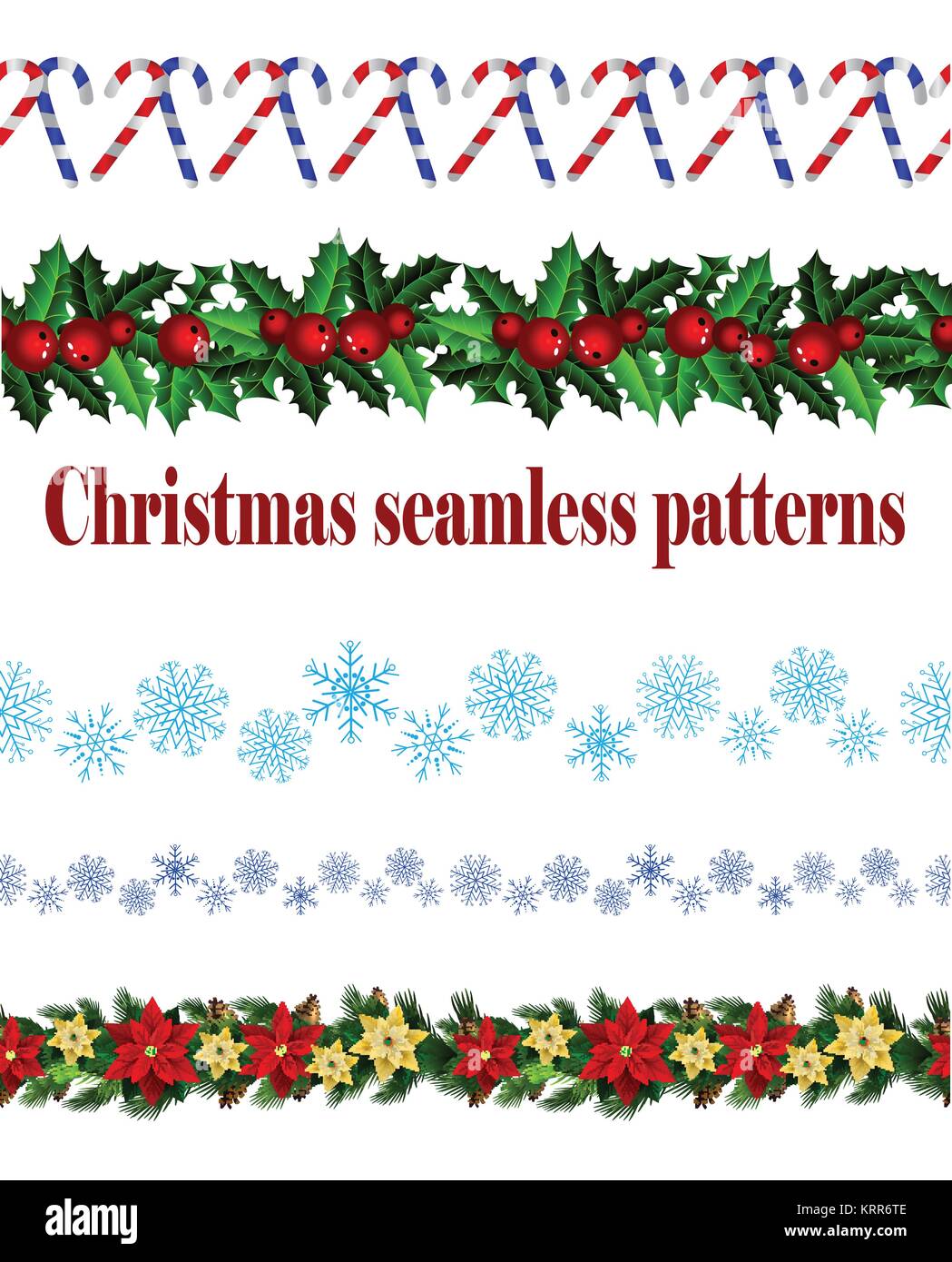 Set of n Seamless Christmas borders Stock Vector Image & Art - Alamy