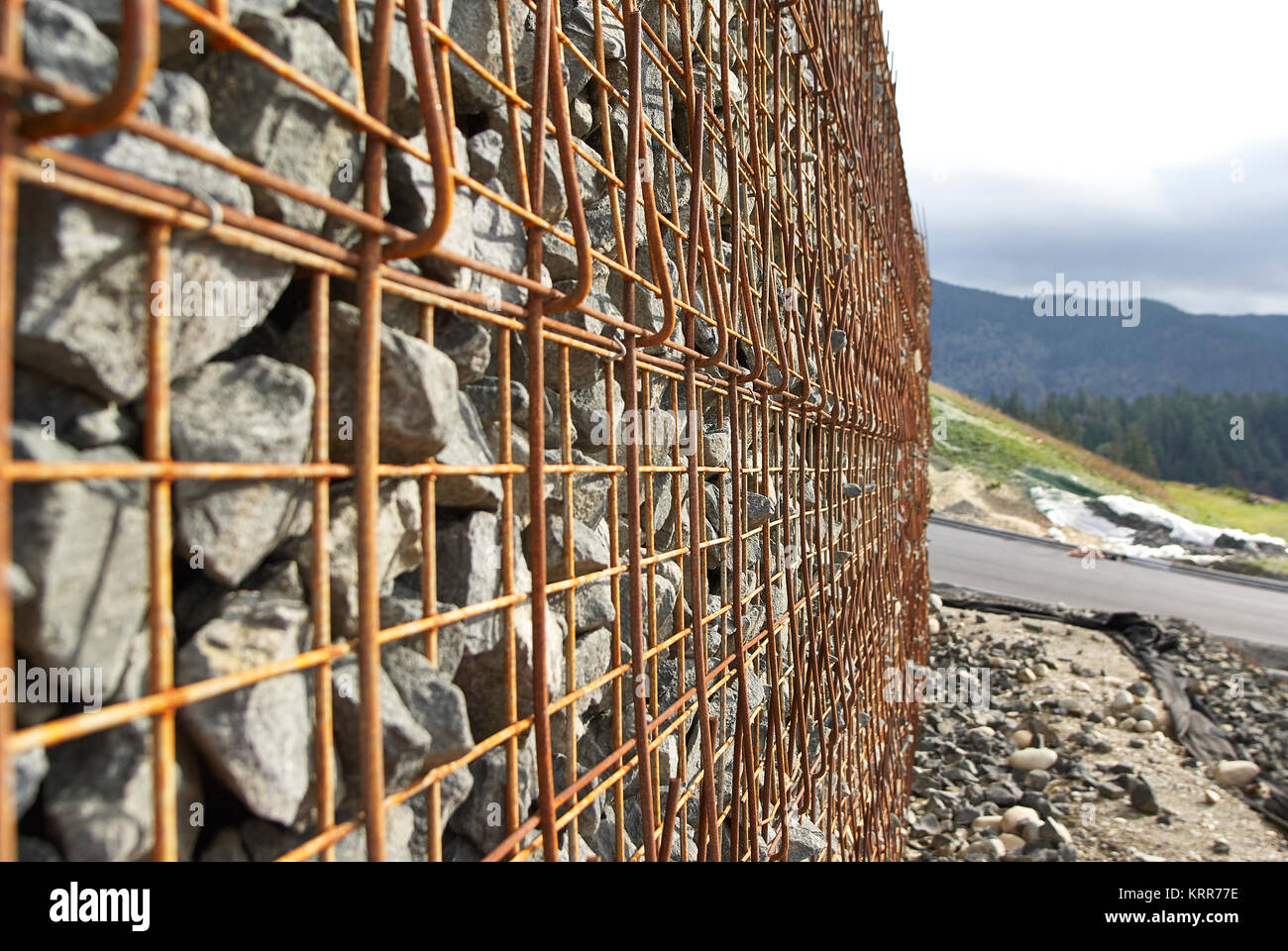 wire cages and barriers for landscaping and construction Stock Photo ...