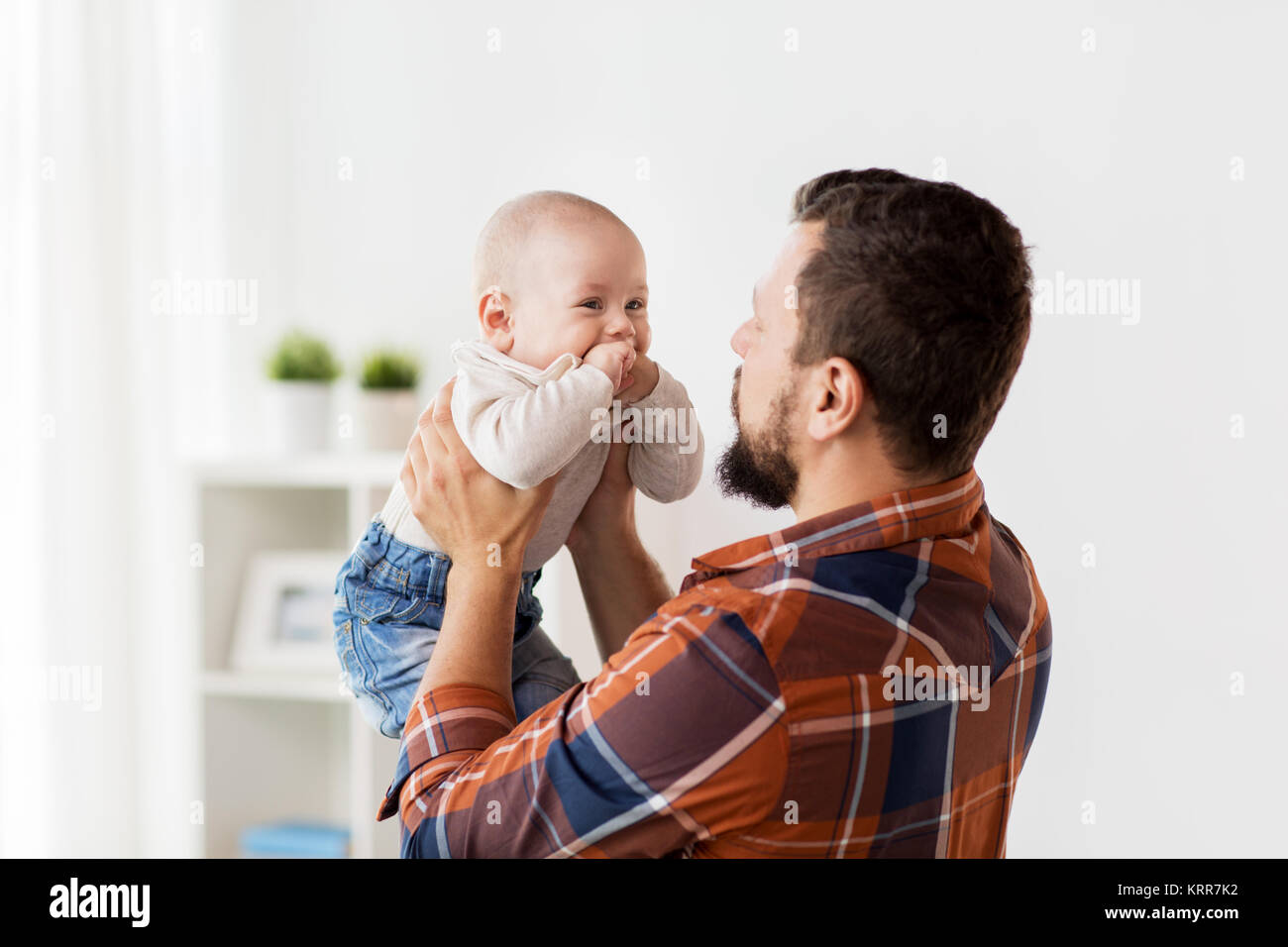 happy little baby boy with father Stock Photo - Alamy