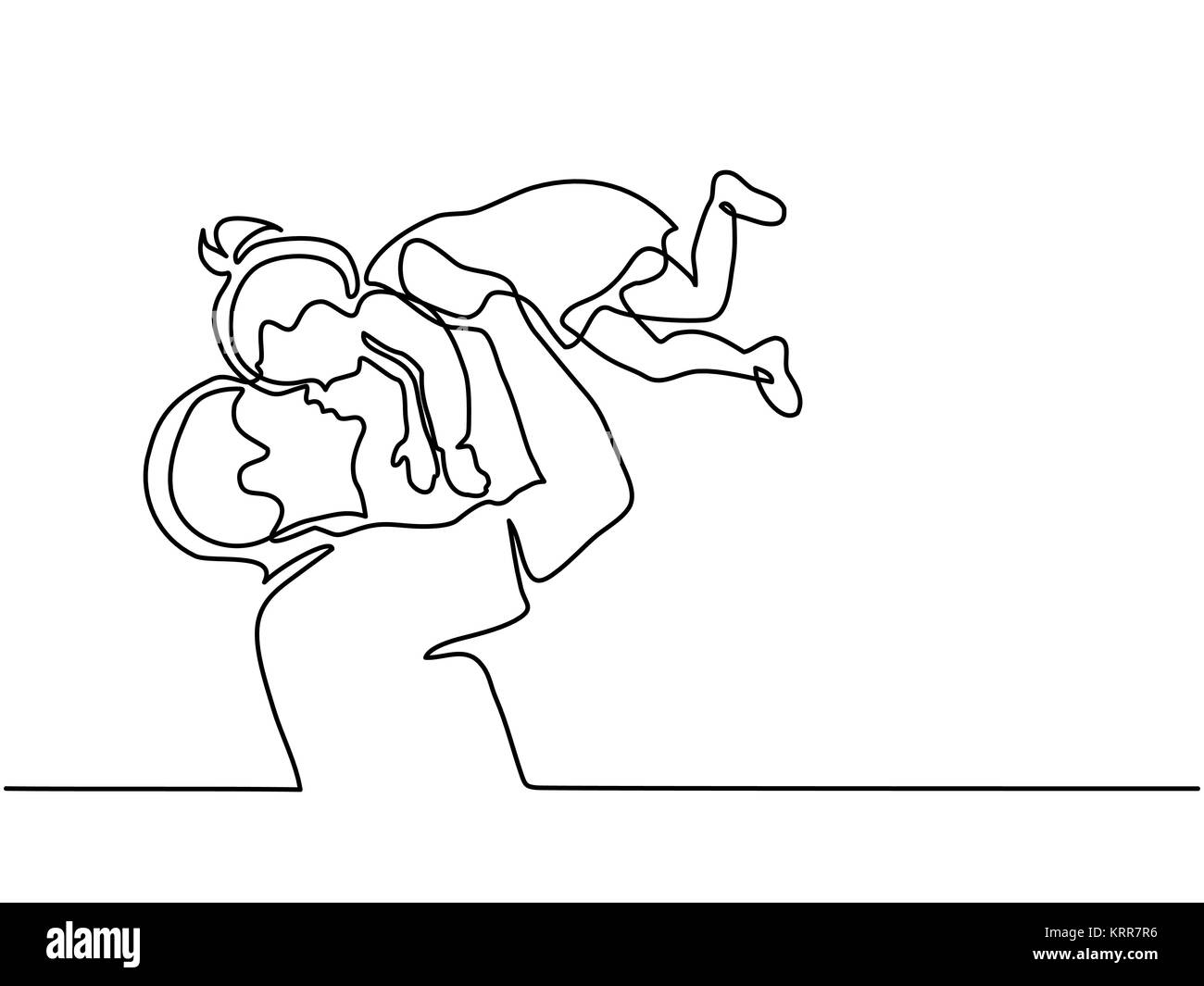 Dad daughter family outline vector hi-res stock photography and images ...