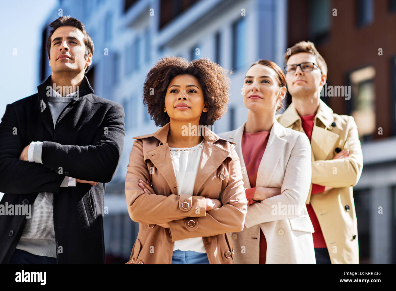 international group of people on city street Stock Photo - Alamy