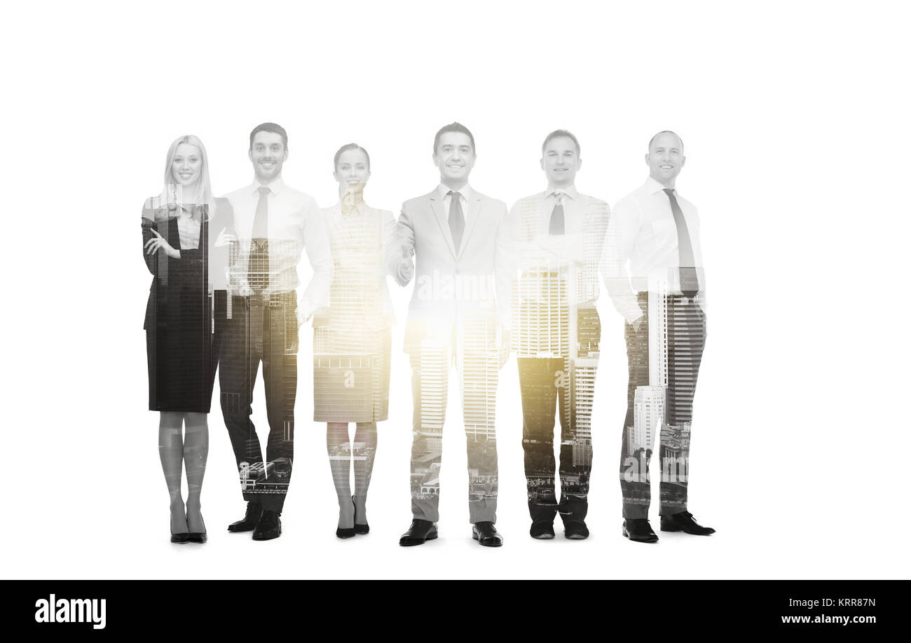 group of smiling businessmen making handshake Stock Photo - Alamy