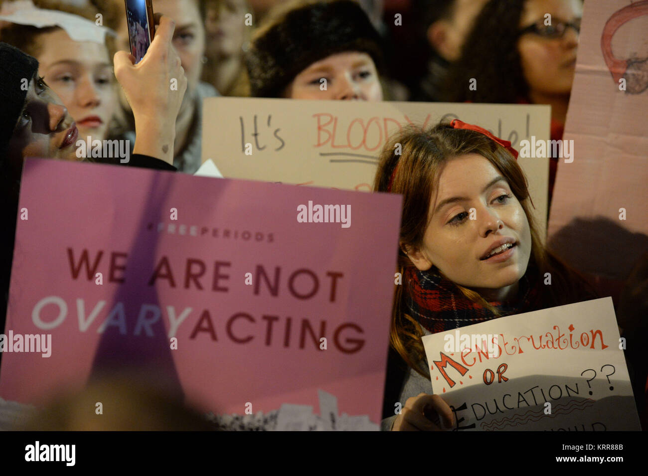 Period poverty protest opposite downing street hi-res stock photography ...