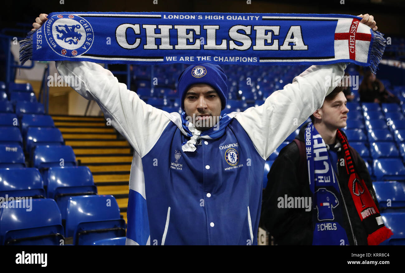 A Chelsea fan before the Carabao Cup Quarter Final at Stamford Bridge ...