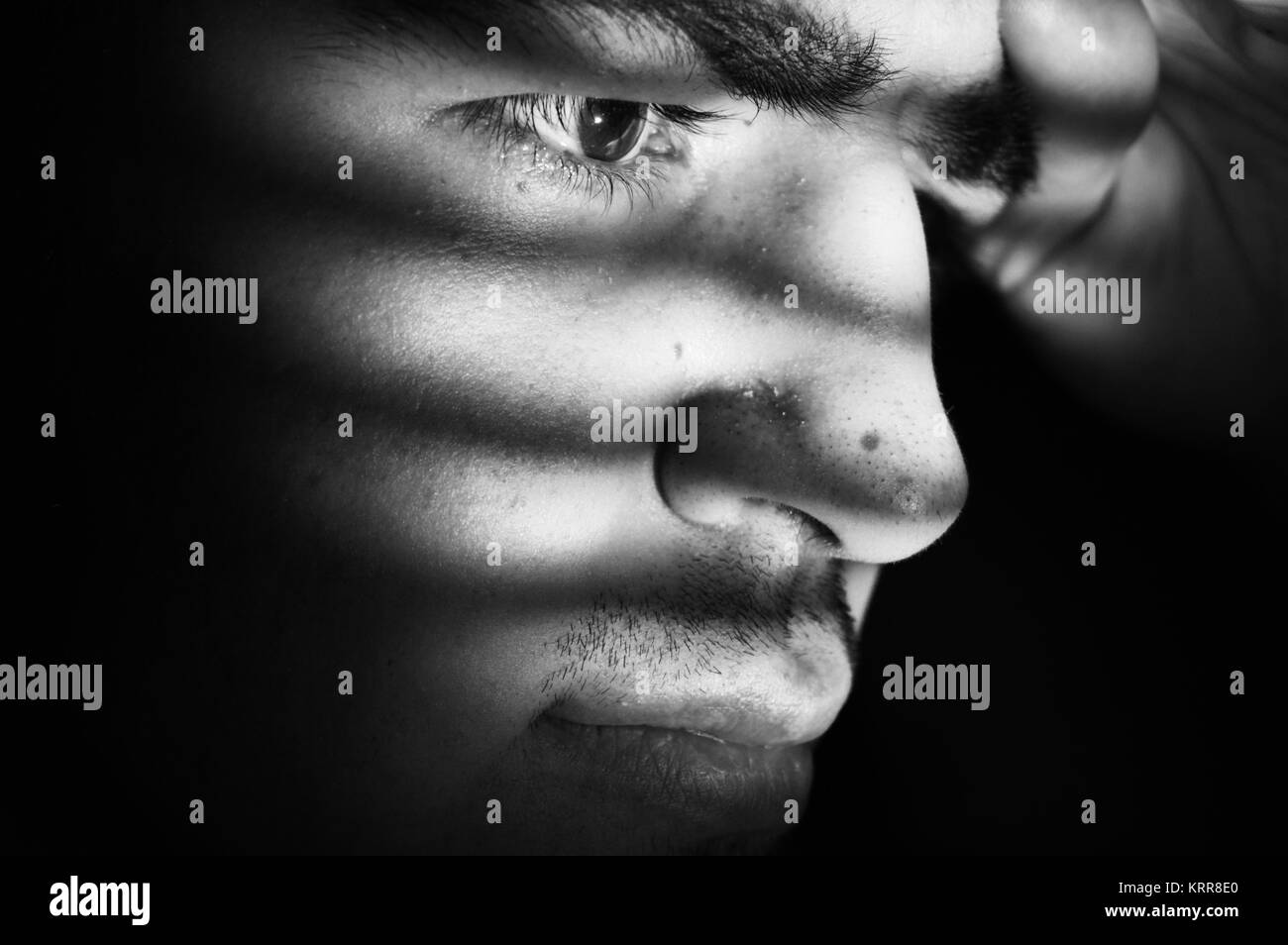 young man and shadow Stock Photo - Alamy