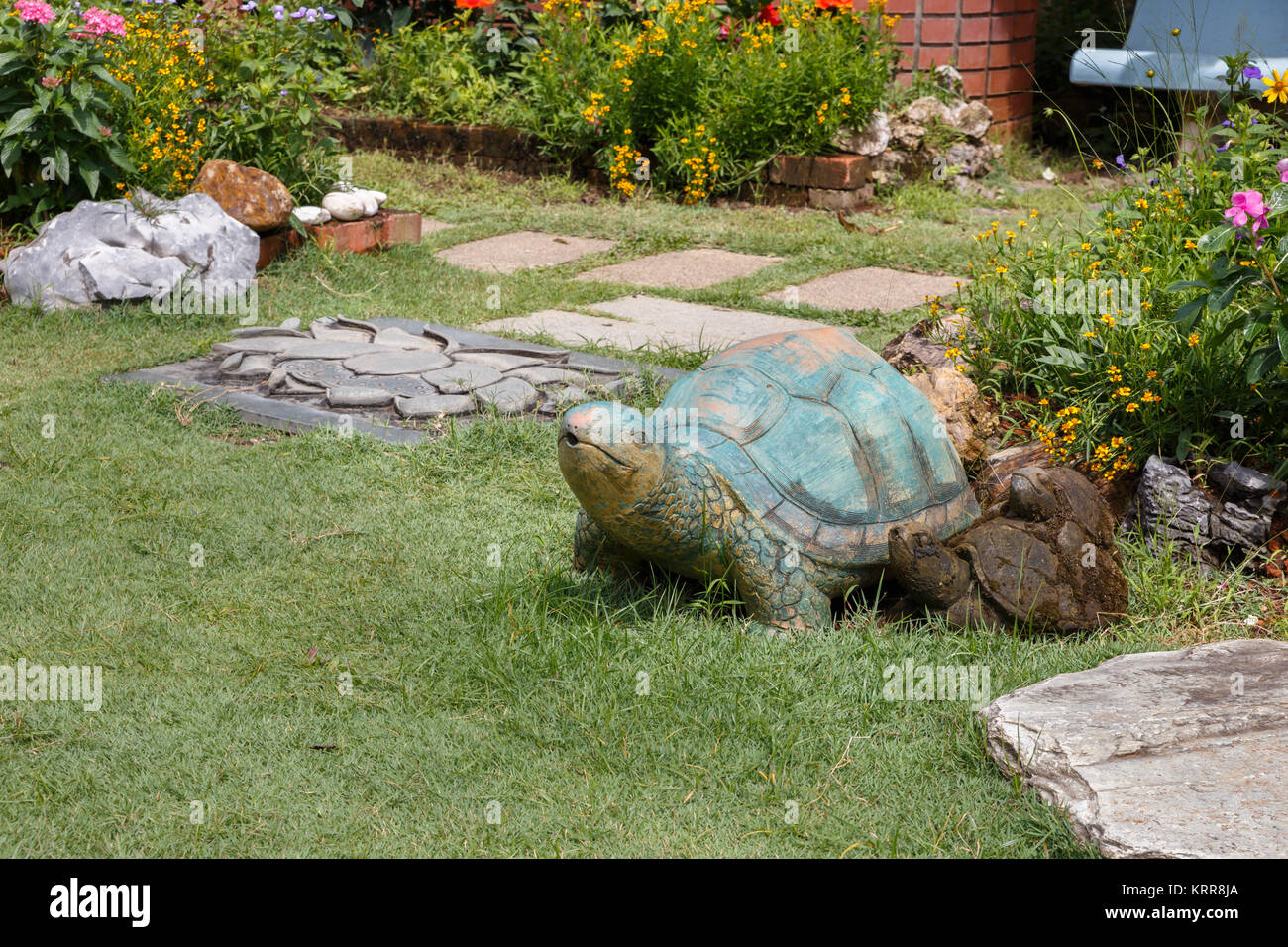 Turtle Statue in the park Stock Photo - Alamy
