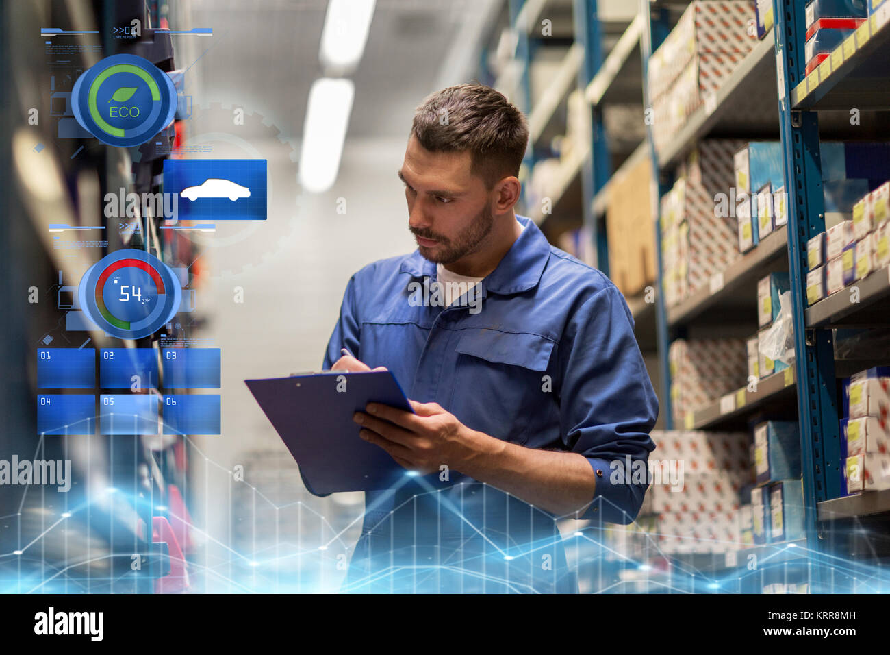 auto mechanic with clipboard at car workshop Stock Photo - Alamy