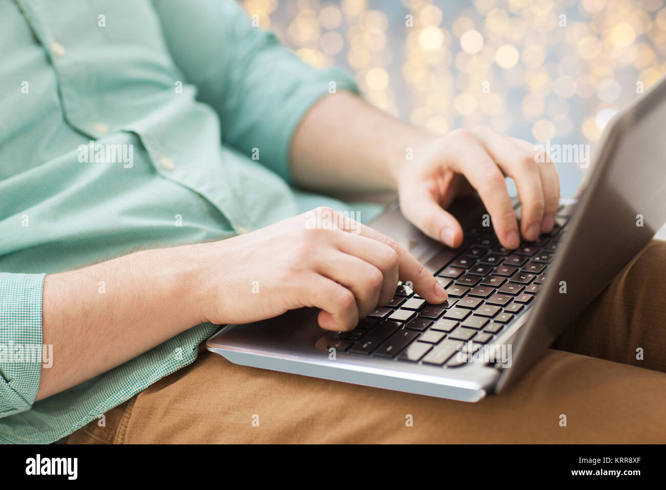 close up of man typing on laptop keyboard Stock Photo - Alamy