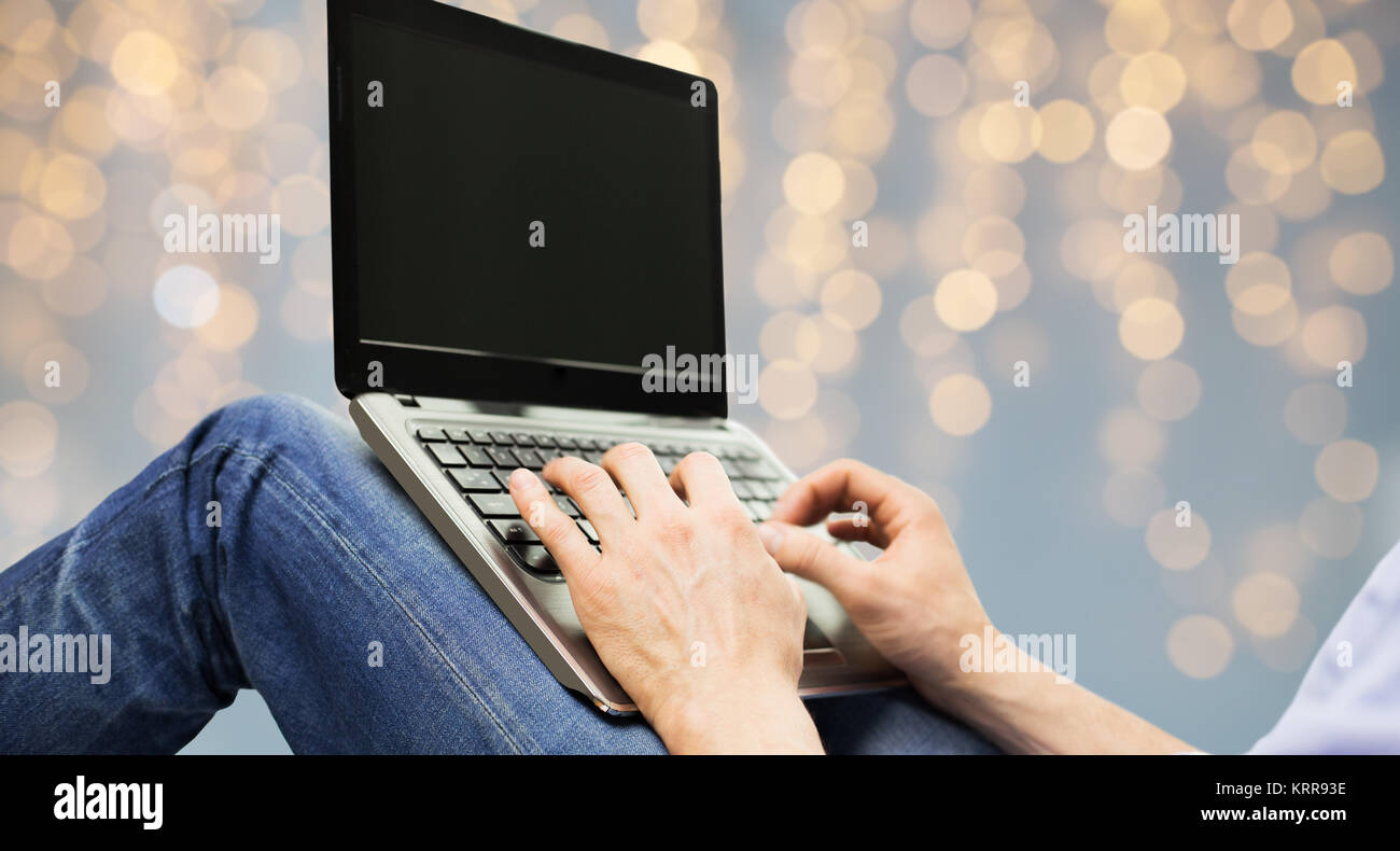 close up of man typing on laptop keyboard Stock Photo - Alamy