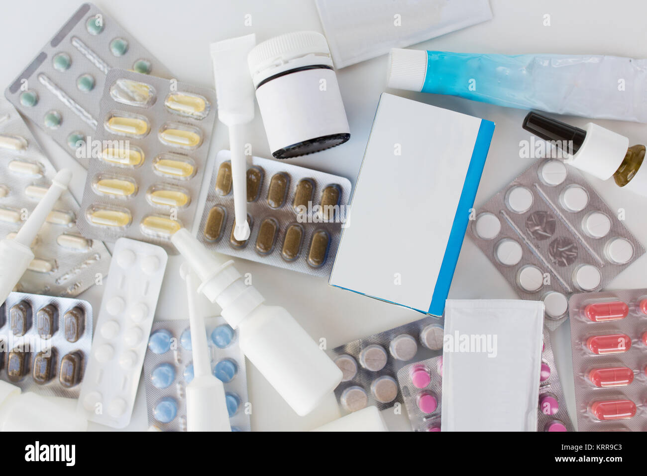packs of different pills and medicine Stock Photo - Alamy
